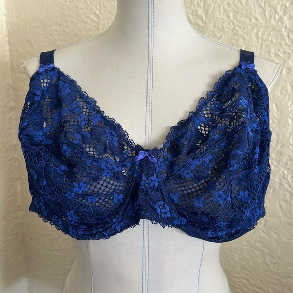 Adore Me | Intimates & Sleepwear | Adore Me Sapphire Blue Sheer Floral ...